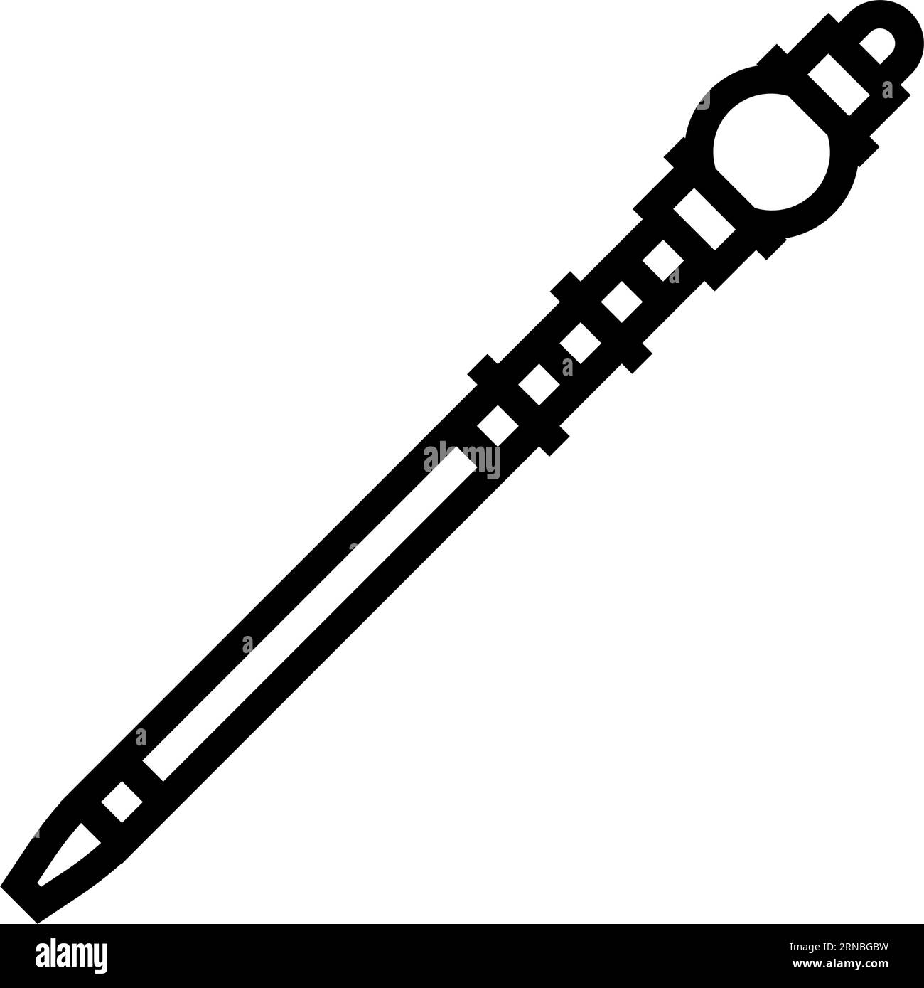 yatra stick pilgrim staff line icon vector illustration Stock Vector ...