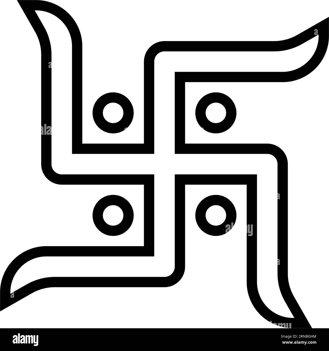 swastika hinduism line icon vector illustration Stock Vector Image ...