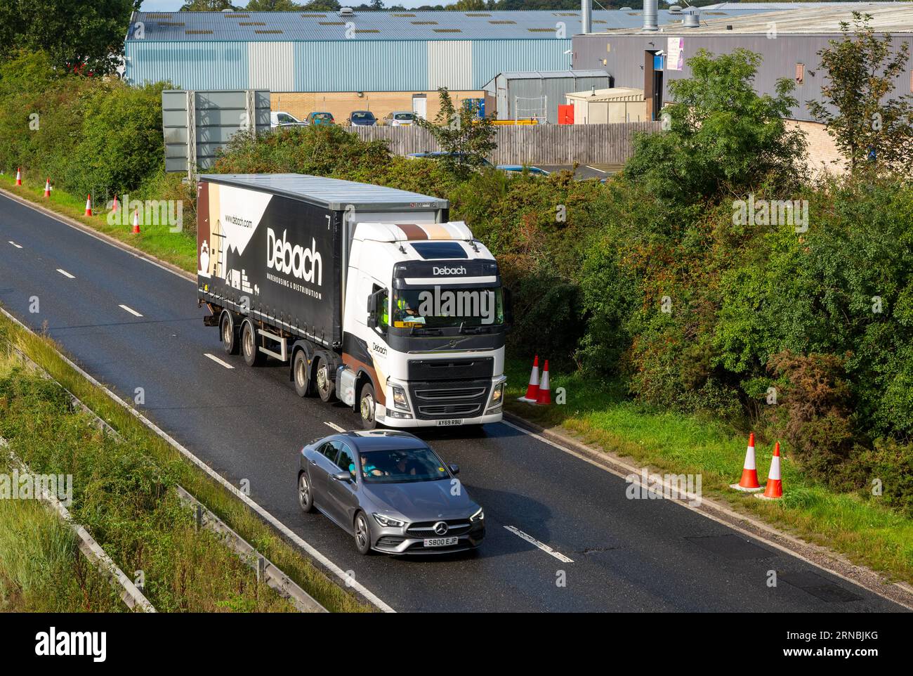 Debach Enterprises lorry, A12 dual carriageway main road, Martlesham ...
