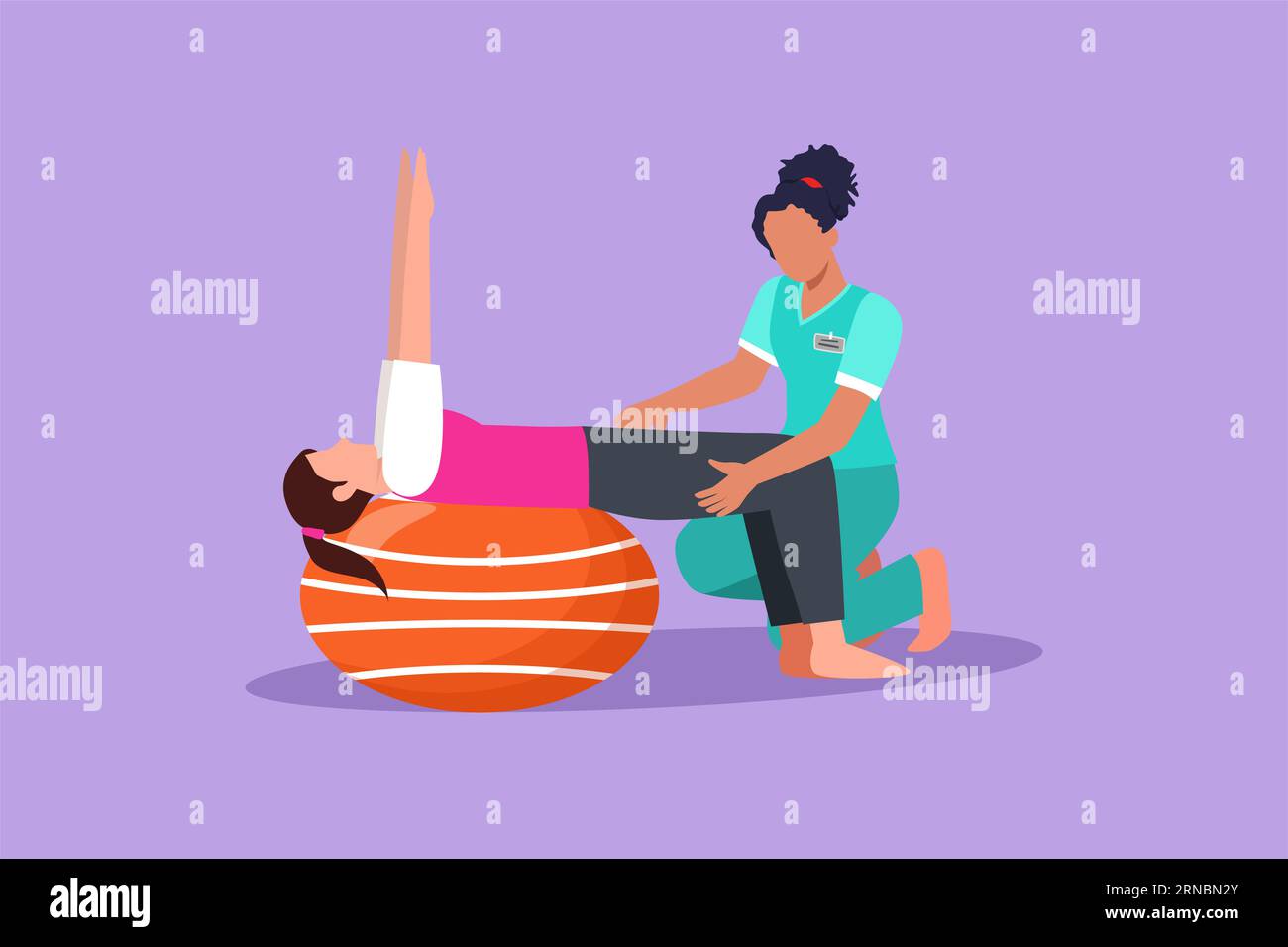 Graphic flat design drawing physiotherapy rehabilitation isometric with ...