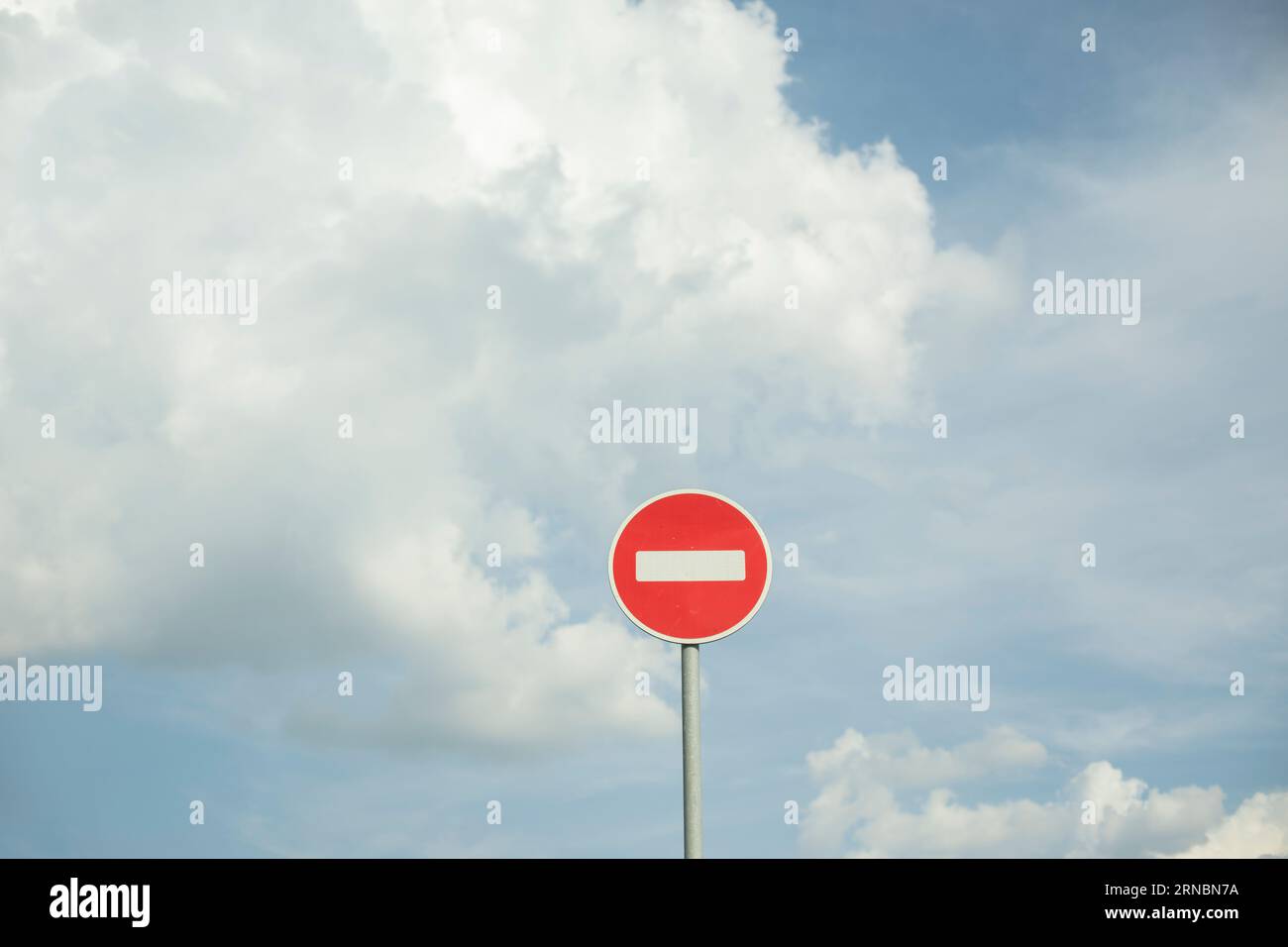 Stop sign on sky background. Road sign prohibiting traffic Stock Photo ...