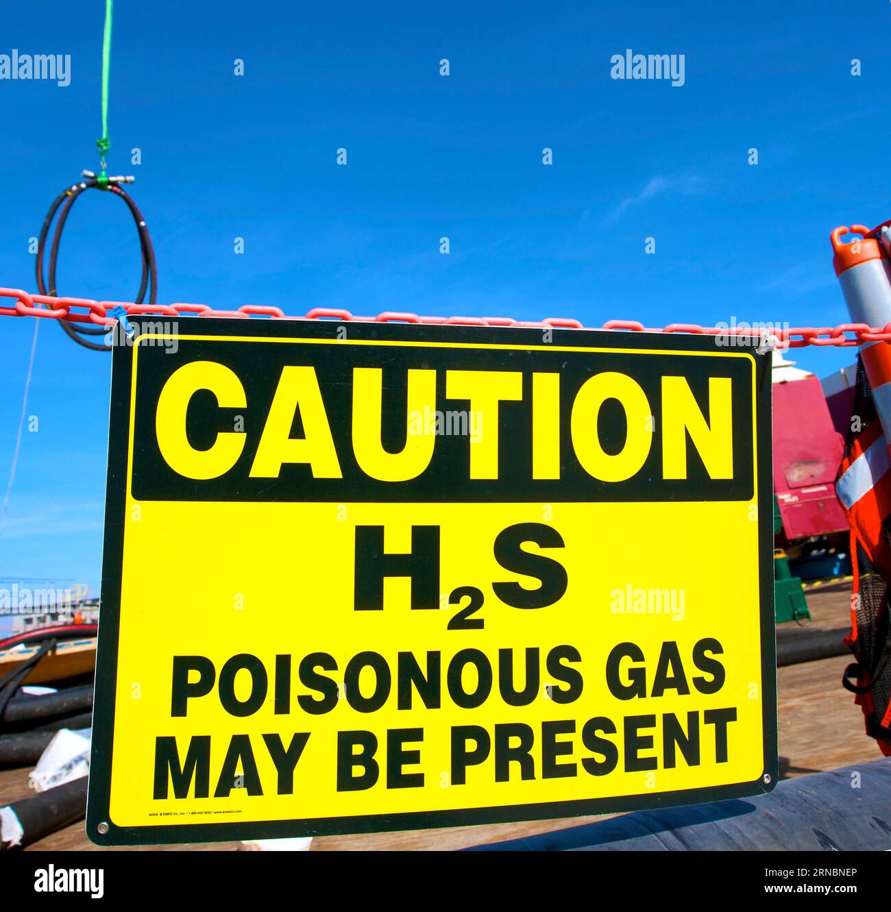 Gas caution sign at shipyard in Lake Charles, Louisiana Stock Photo - Alamy