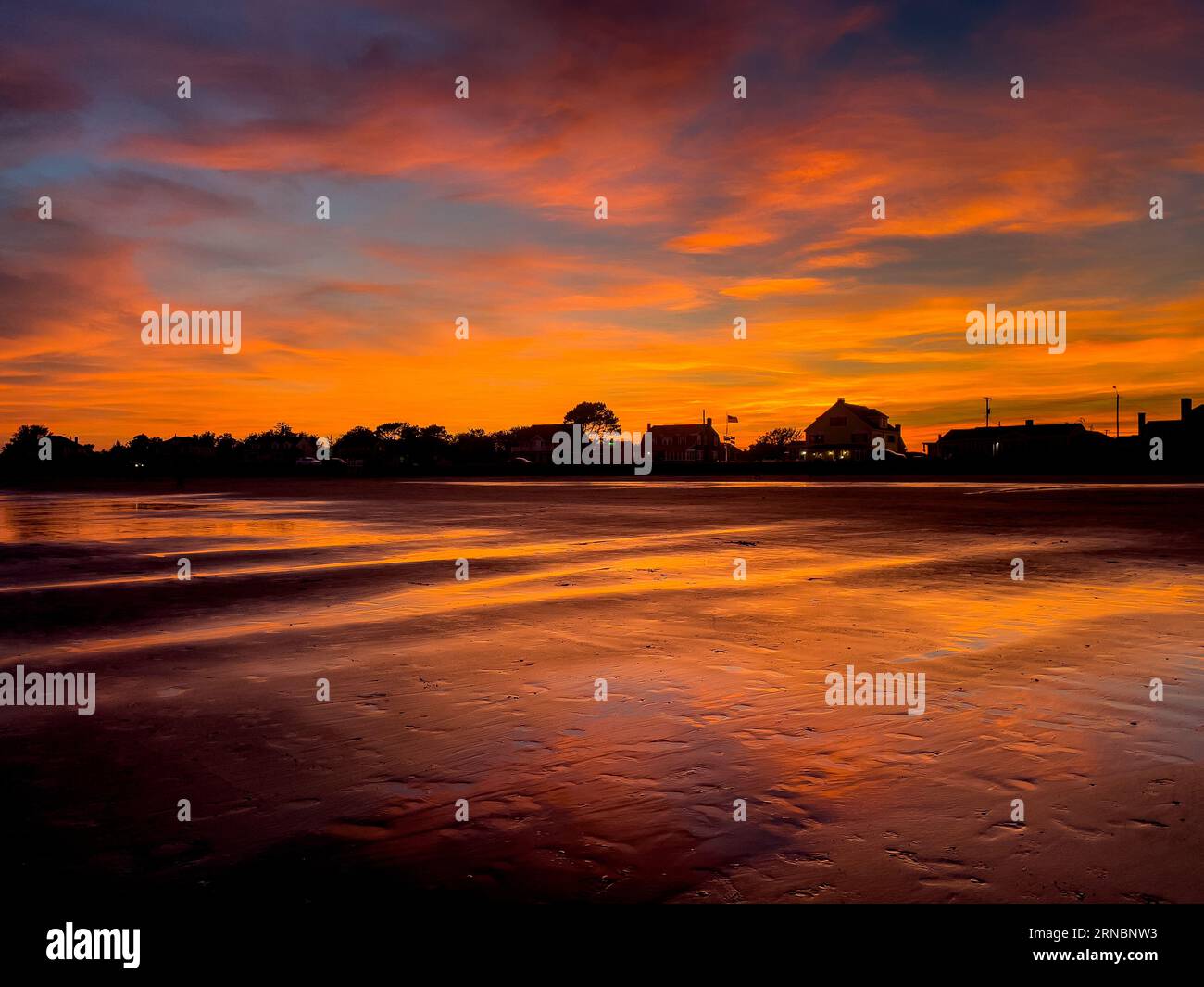 Sunset at beach in Kennebunkport, Maine Stock Photo - Alamy