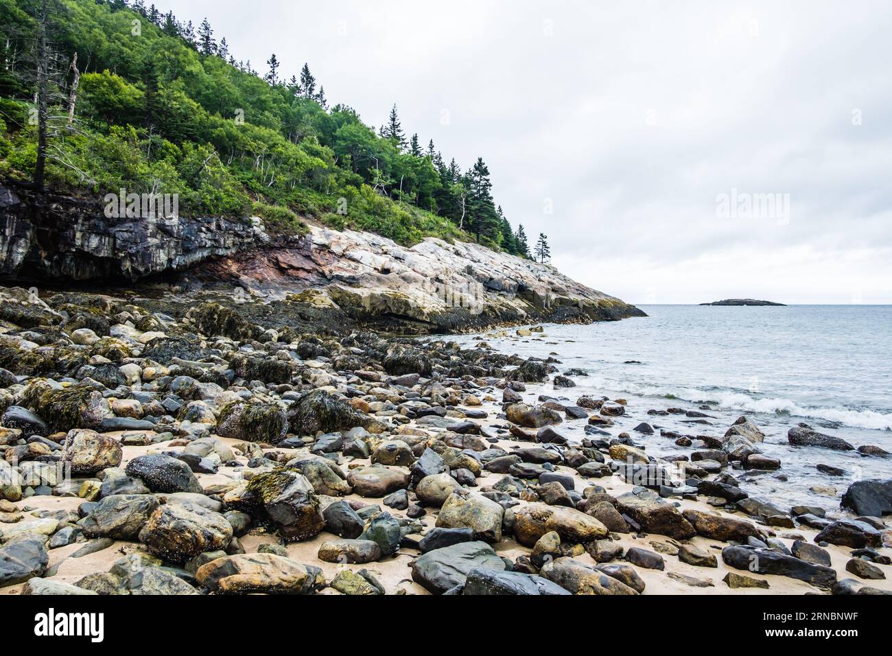 Sand Beach in Acadia National Park in Maine Stock Photo - Alamy