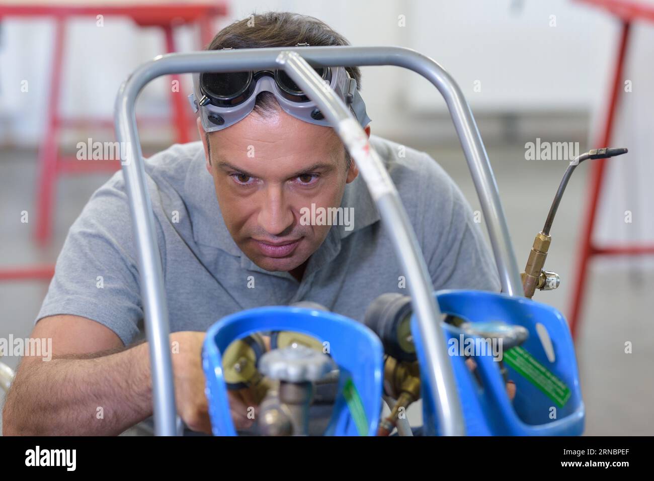Male worker checking gas hi-res stock photography and images - Alamy