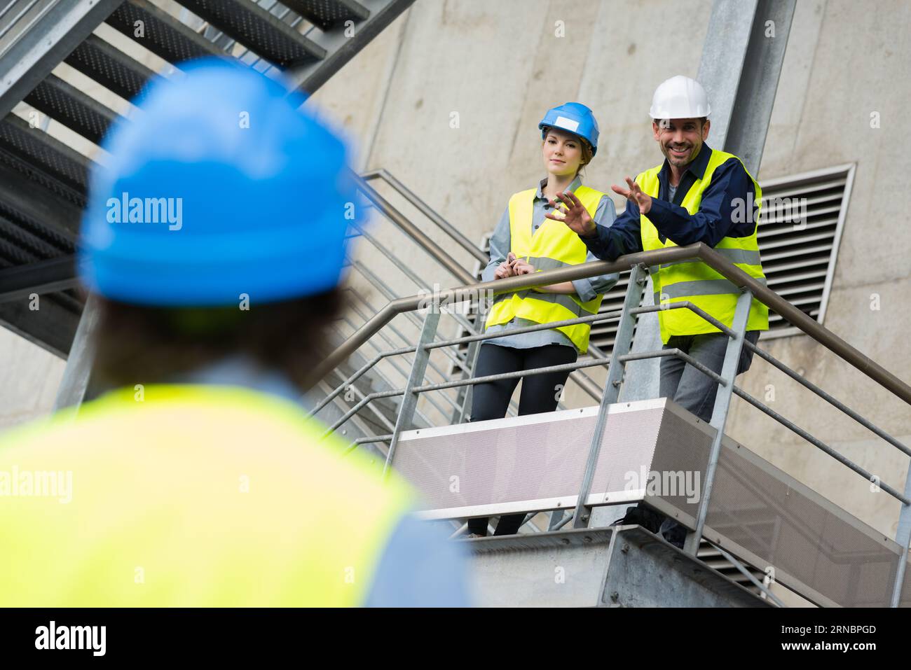 Asian woman engineer talking team hi-res stock photography and images ...