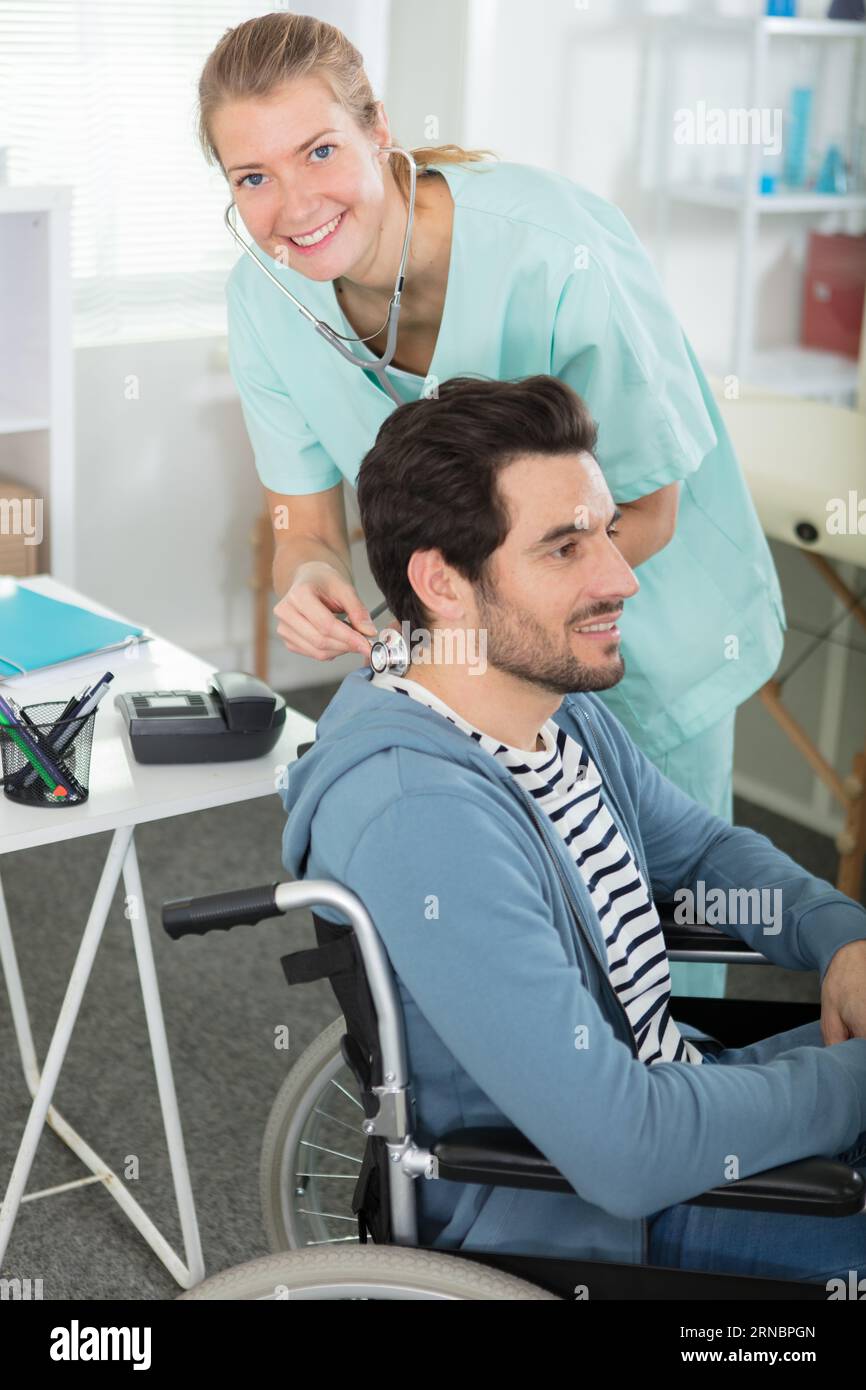 conversation between young attractive nurse and older male patient ...