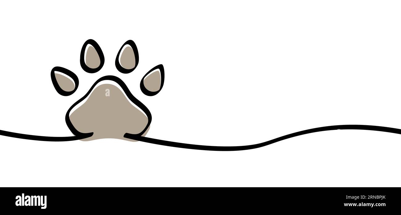 Animals day. Cartoon dog or cat footsteps. Foot, feet paw print icon or ...