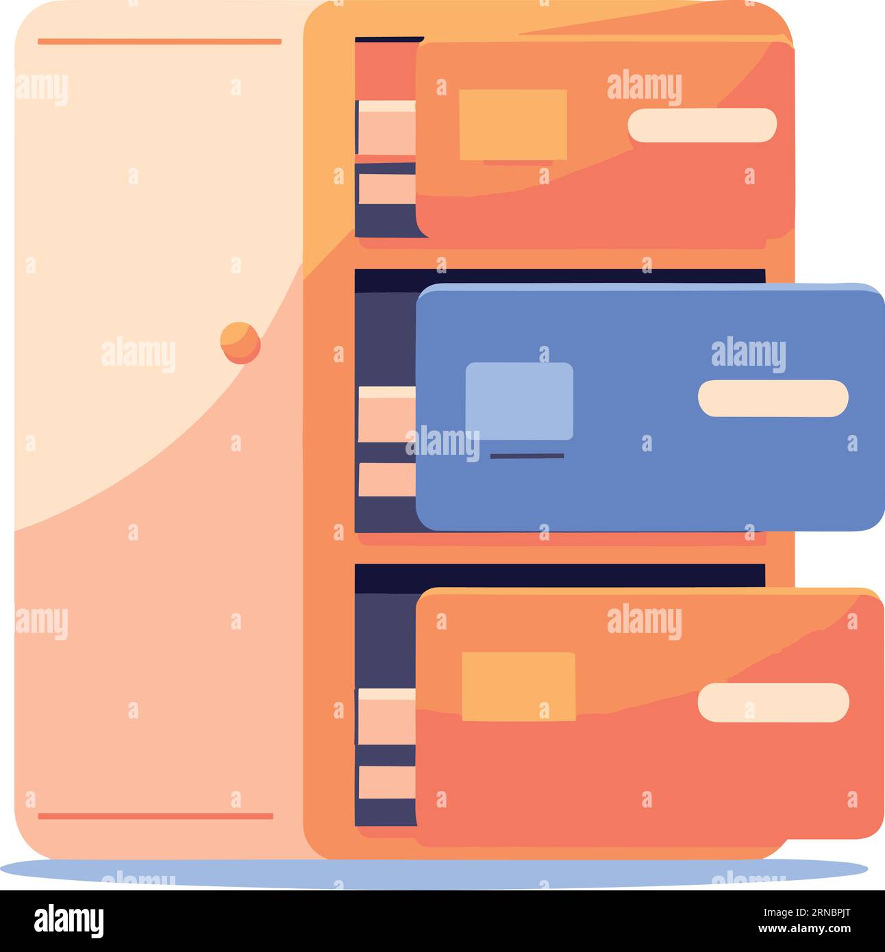 Bookshelves and filing cabinets in the office in UX UI flat style ...