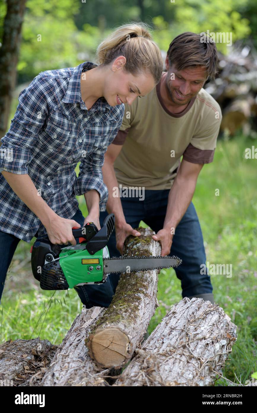 Sawing up hi-res stock photography and images - Alamy