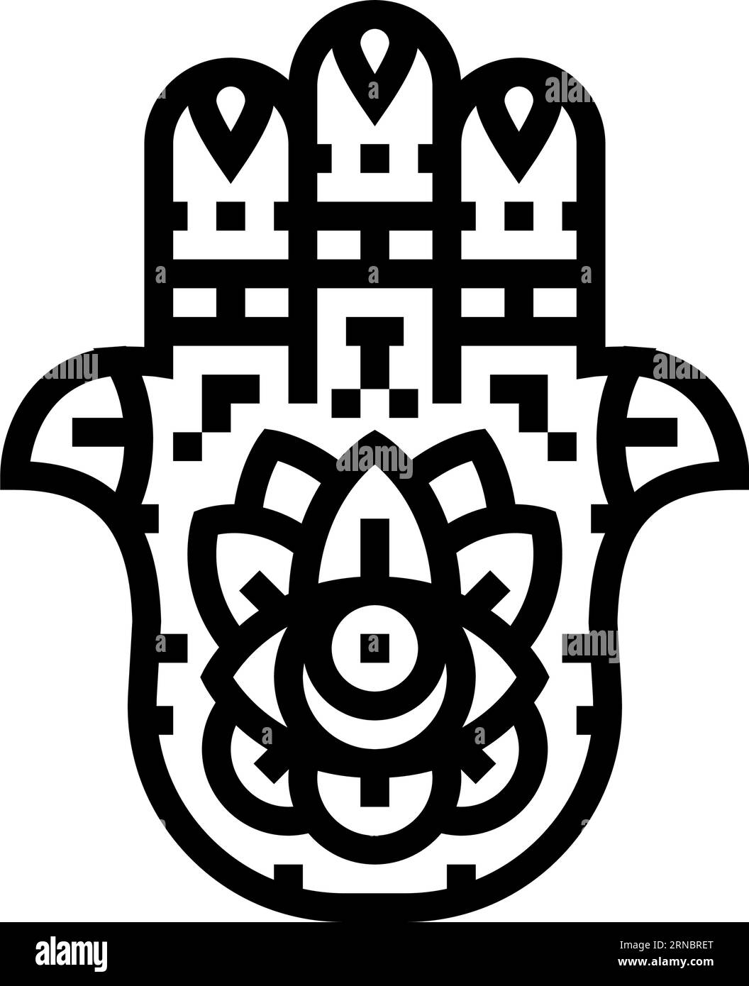 hamsa hand islam muslim line icon vector illustration Stock Vector ...