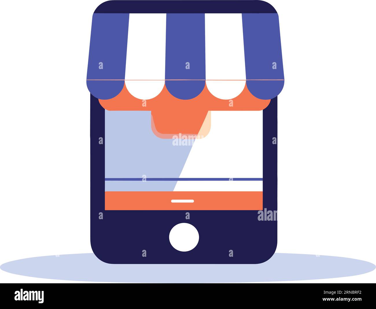 Storefront Facade For Online Stores In Ux Ui Flat Style Isolated On Background Stock Vector