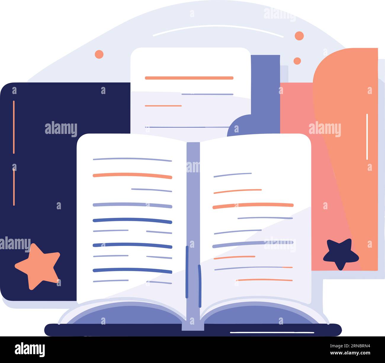 Children books and education in UX UI flat style isolated on background ...