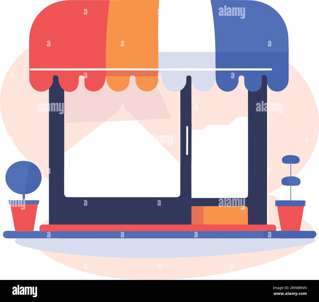 Storefront facade for online stores in UX UI flat style isolated on ...