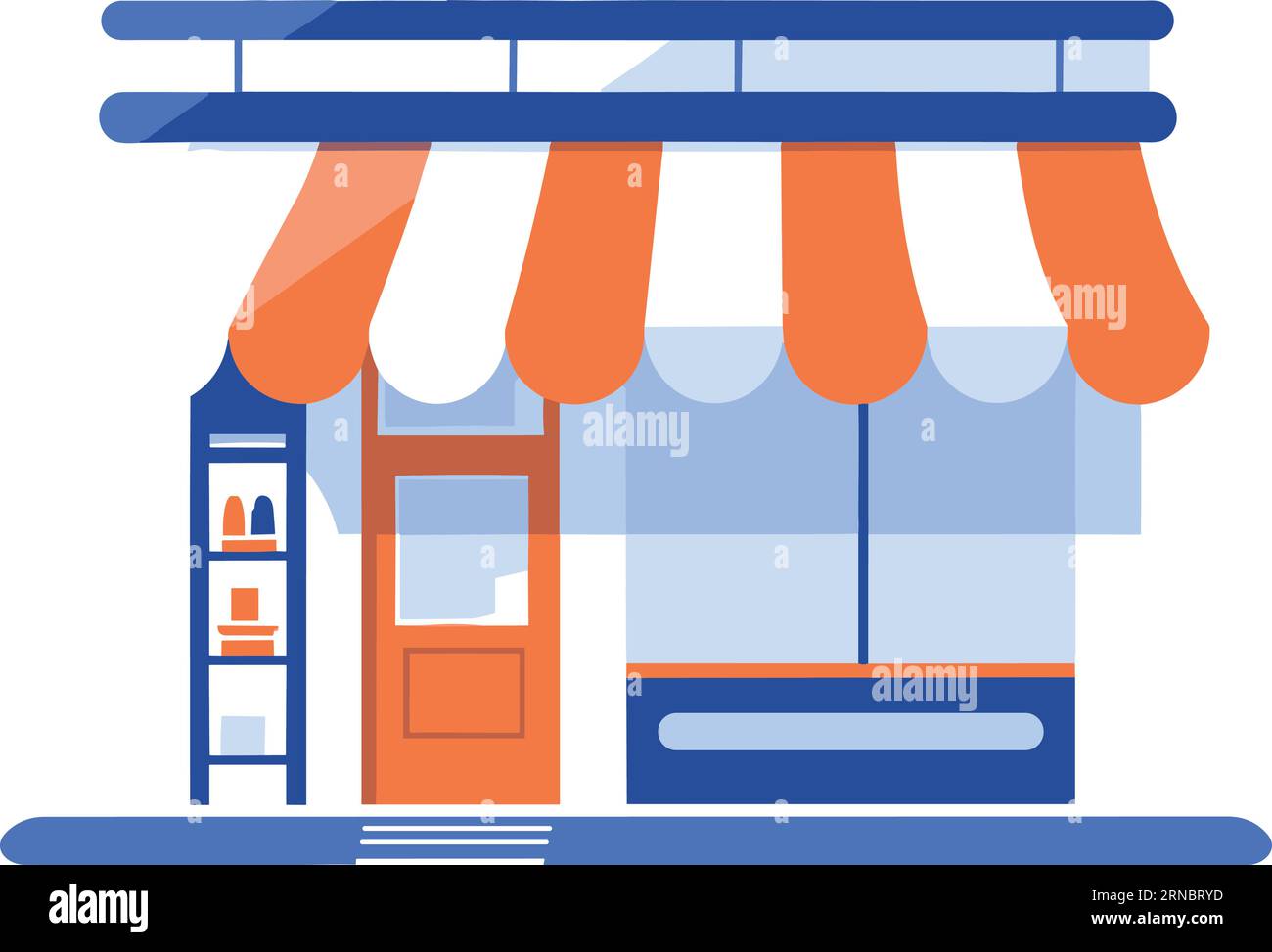 Storefront facade for online stores in UX UI flat style isolated on ...