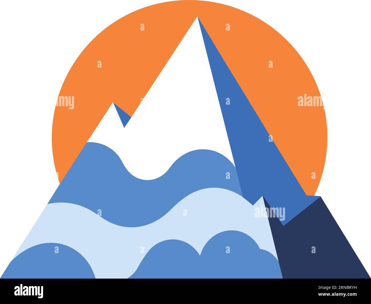 Top of the mountain and goals of success in UX UI flat style isolated ...
