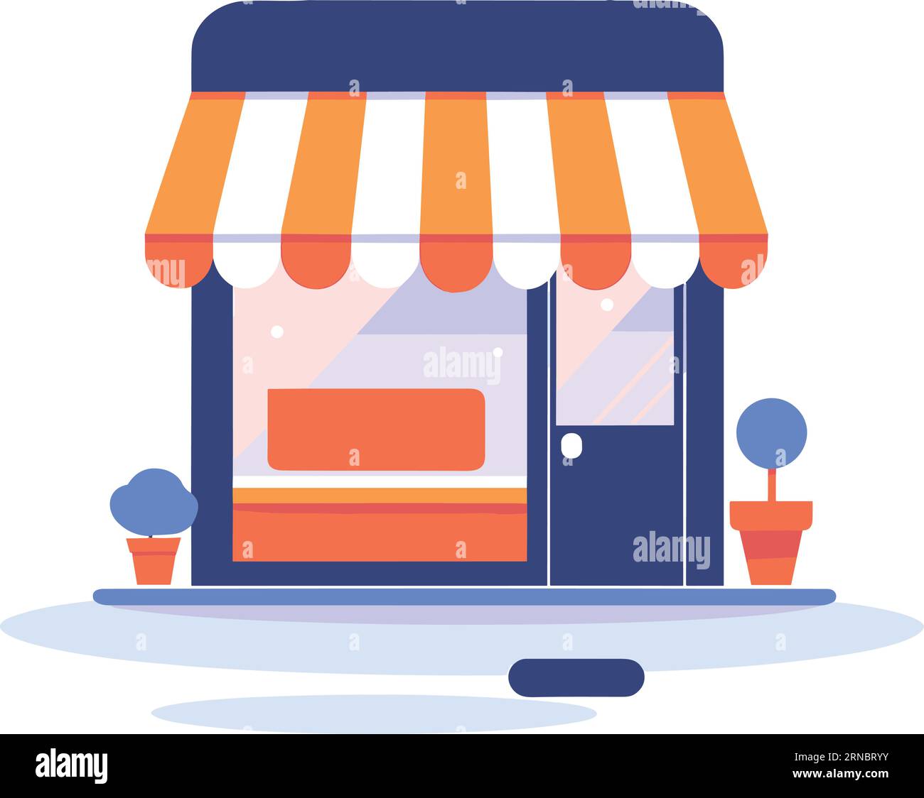 Storefront facade for online stores in UX UI flat style isolated on ...