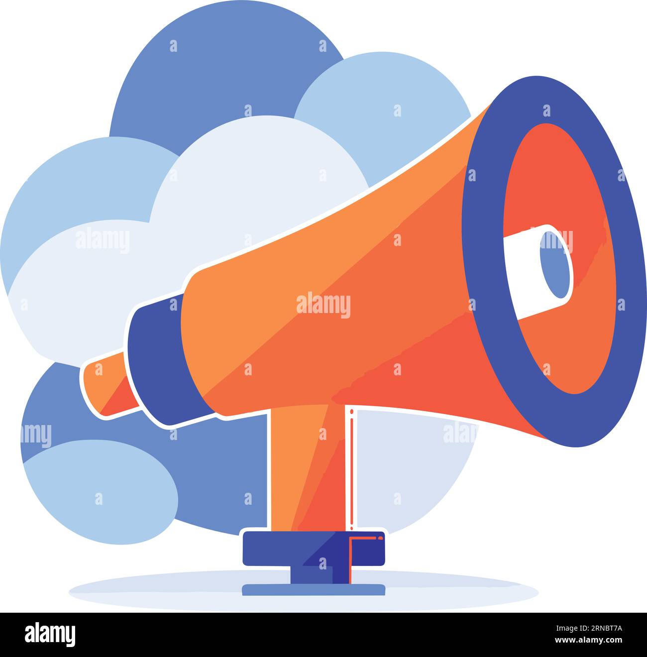 colorful megaphone for advertising in UX UI flat style isolated on ...