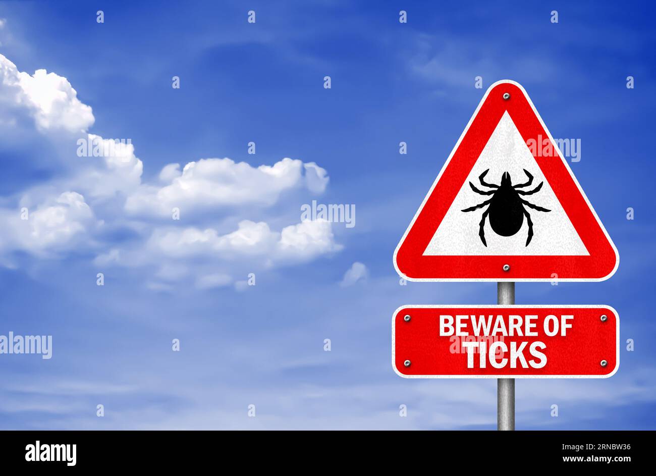 Warning sign beware ticks hi-res stock photography and images - Alamy