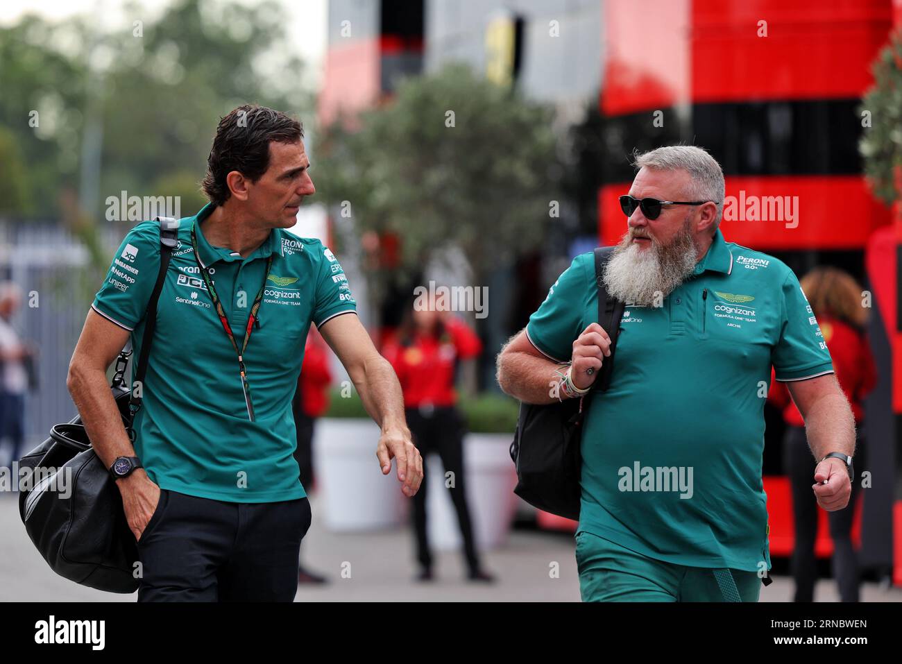 Monza, Italy. 01st Sep, 2023. (L to R): Pedro De La Rosa (ESP) Aston ...