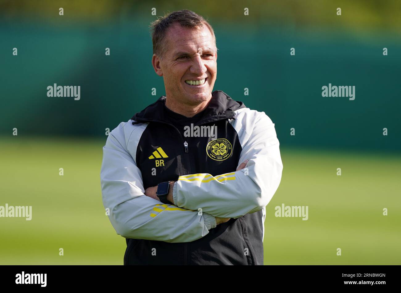 Celtic manager Brendan Rodgers during a training session at the ...