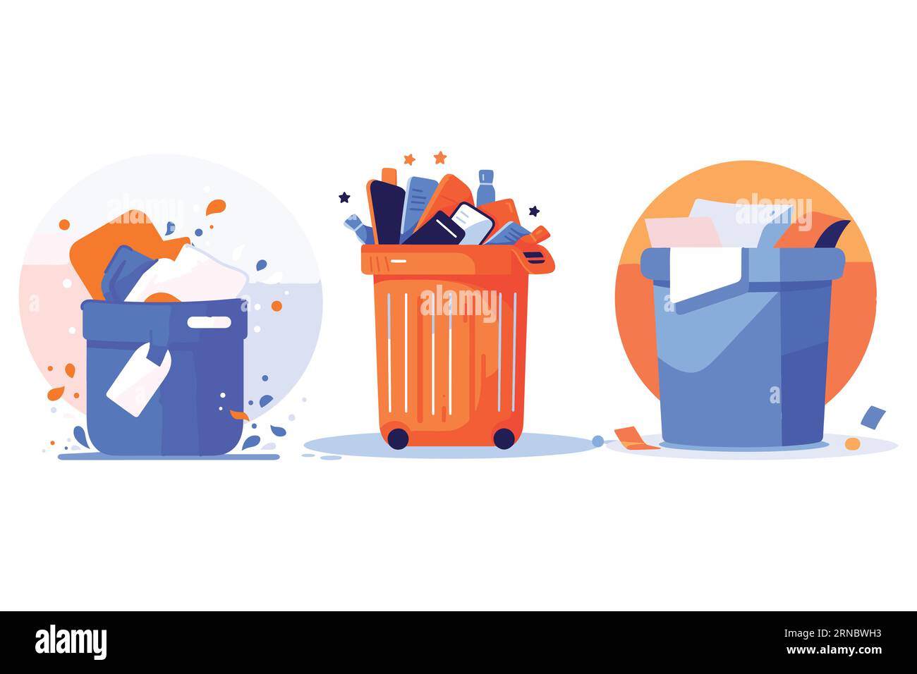 Trash can for recycling in UX UI flat style isolated on background ...