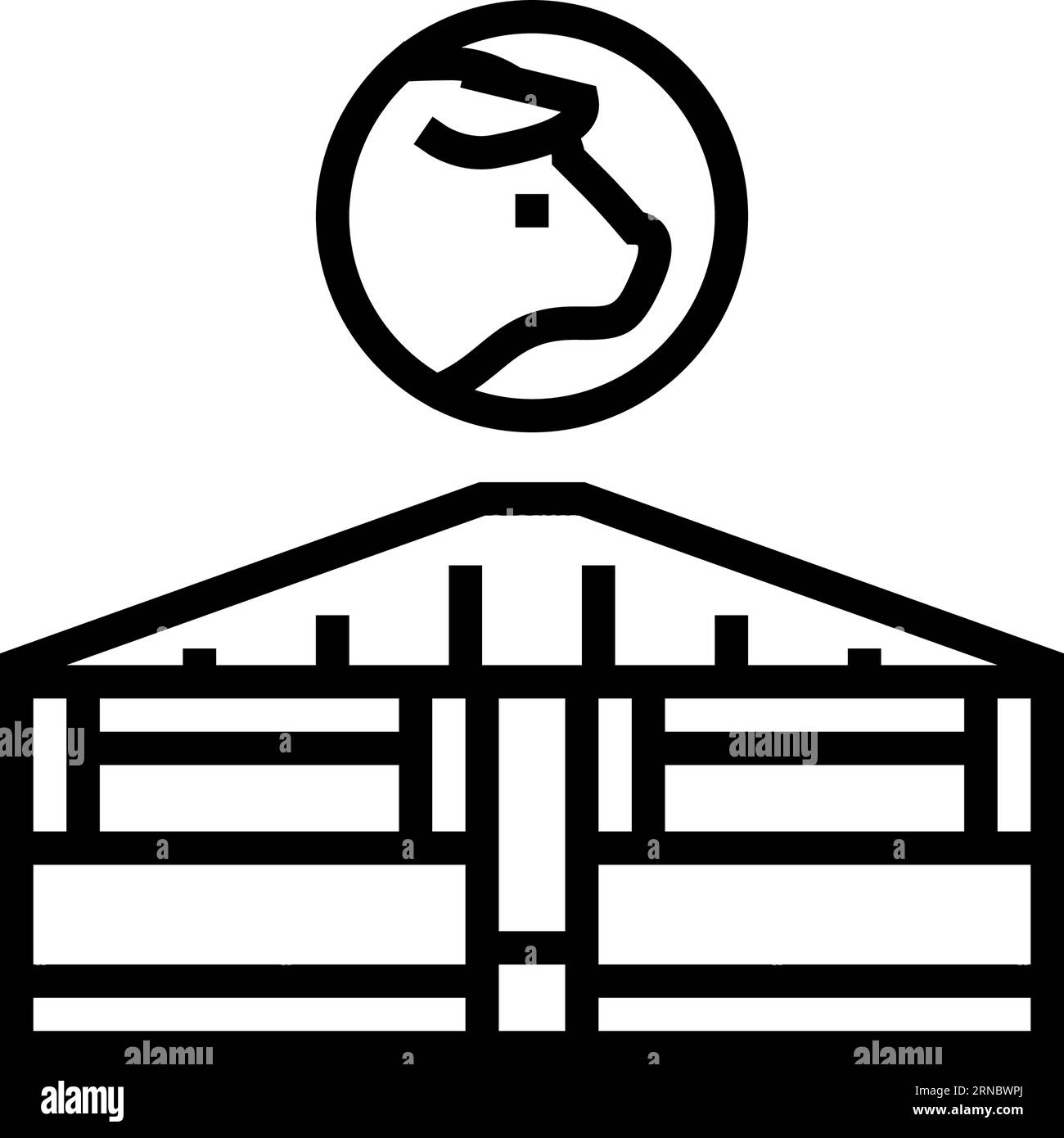 pig farm line icon vector illustration Stock Vector Image & Art - Alamy