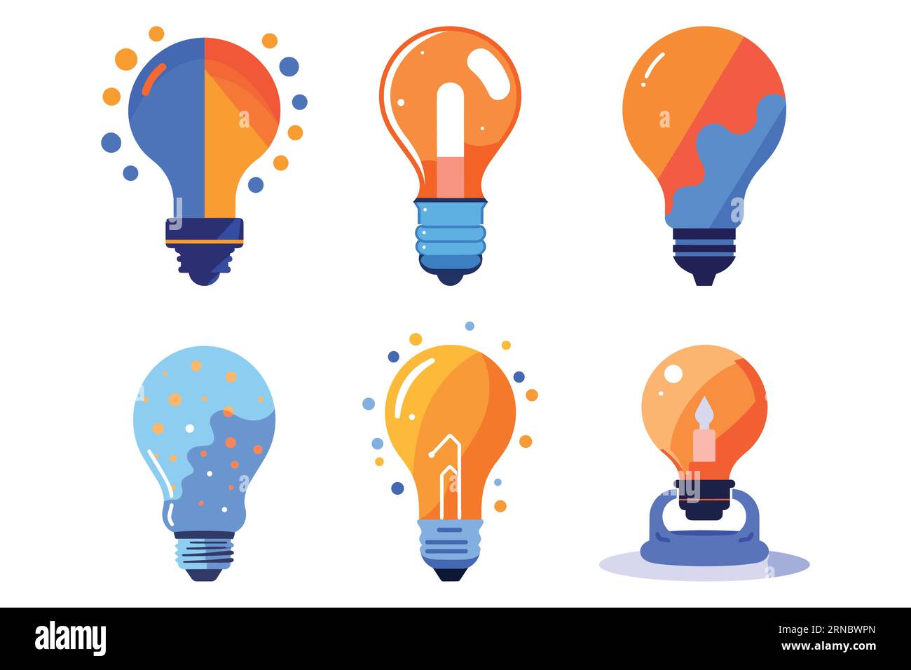 Light bulb and idea in UX UI flat style isolated on background Stock ...