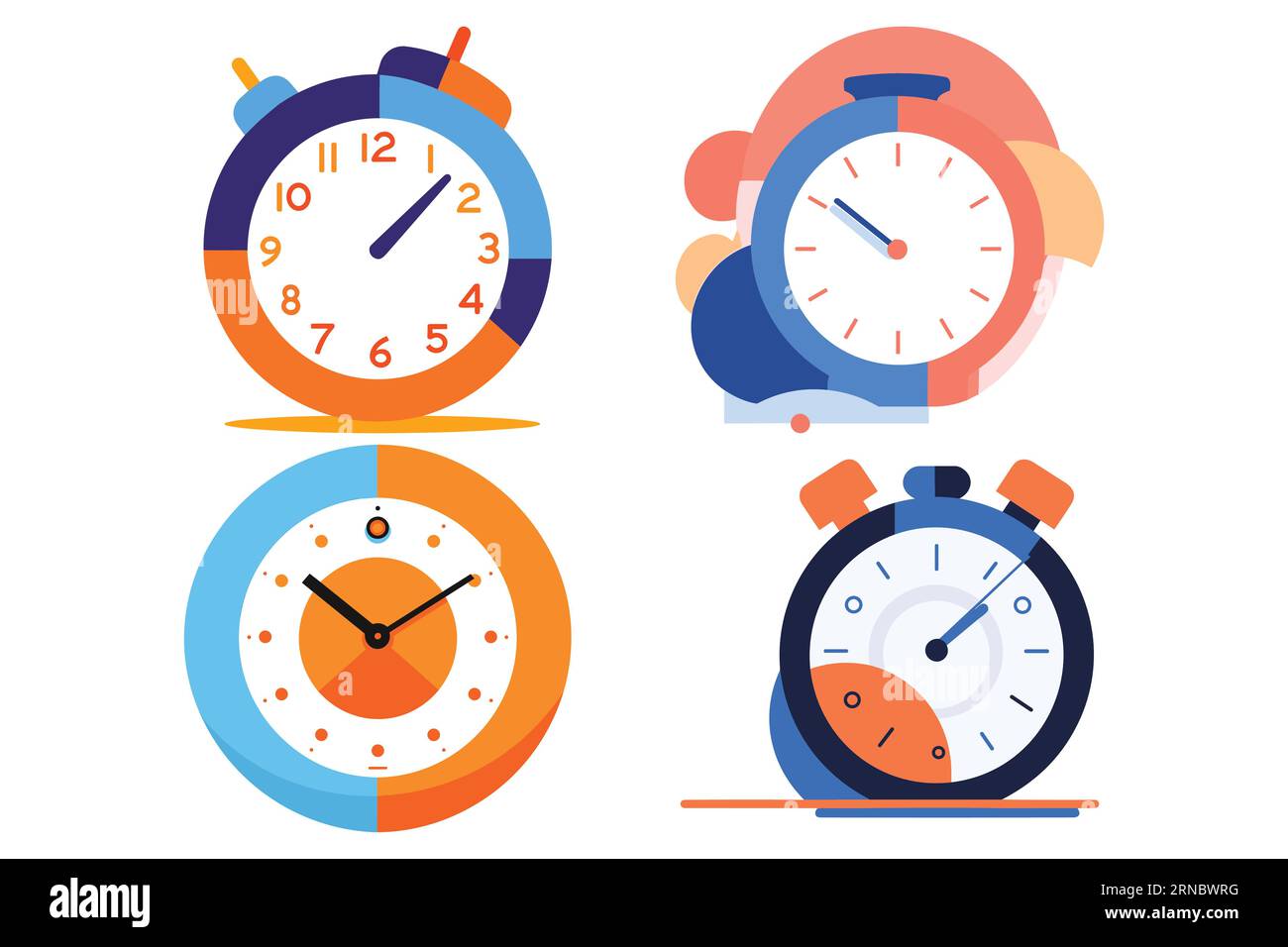 Stopwatch Or Alarm Clock In Ux Ui Flat Style Isolated On Background