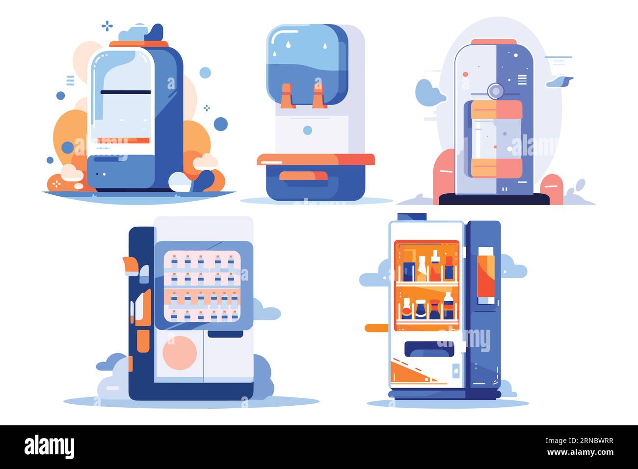 Water dispenser in the office in UX UI flat style isolated on ...