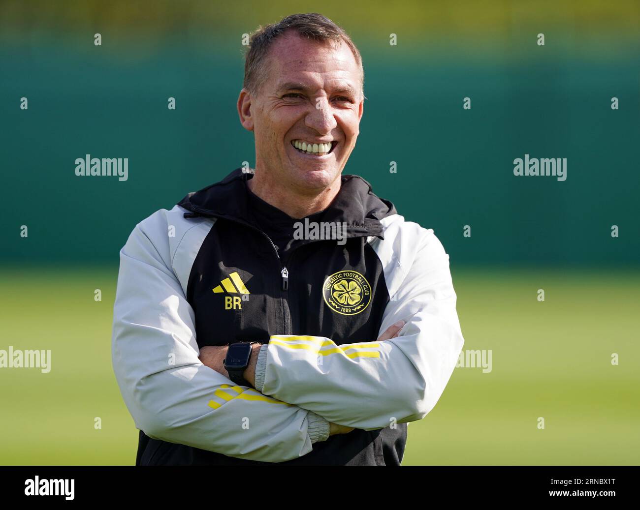 Celtic manager Brendan Rodgers during a training session at the ...