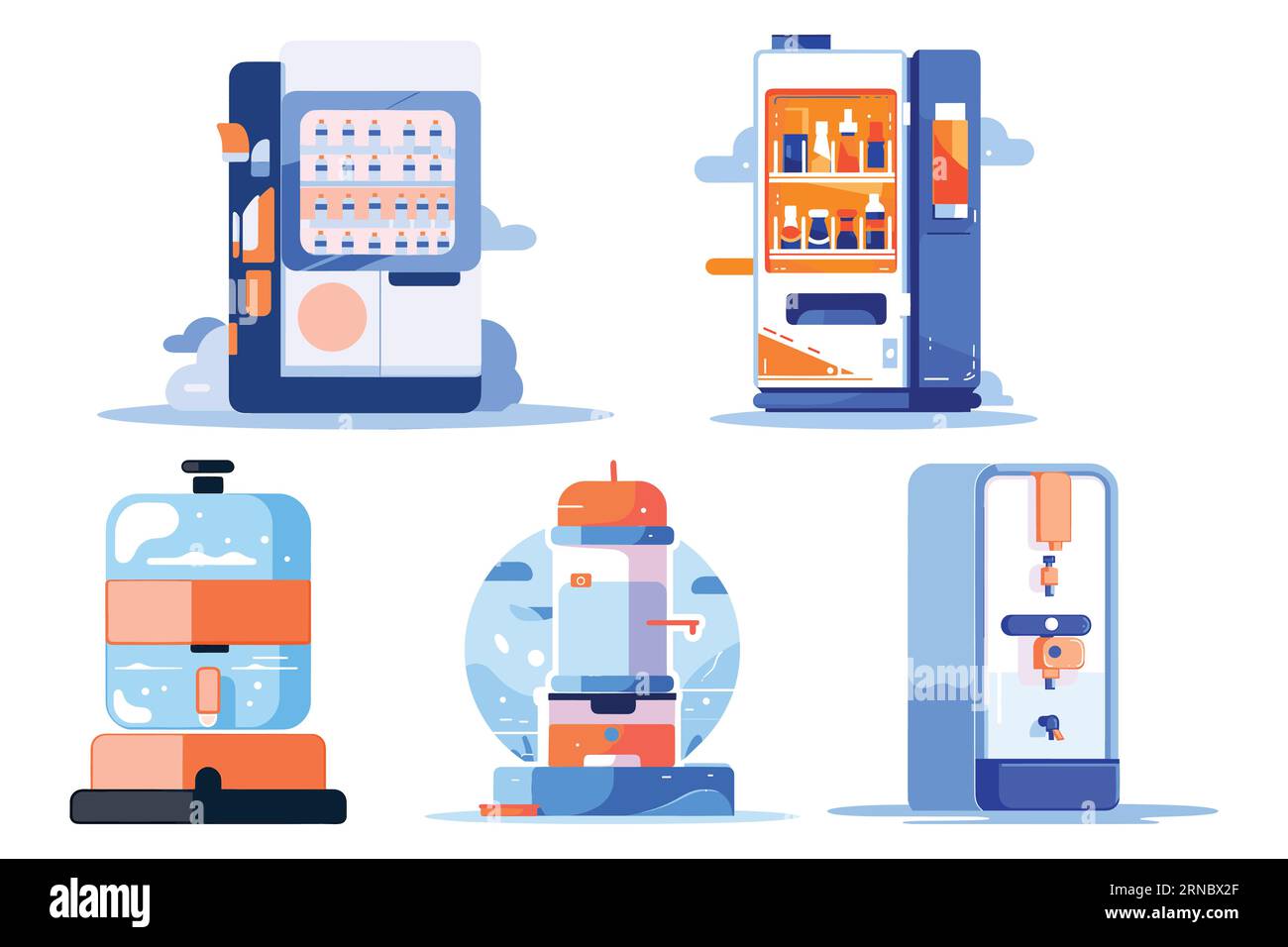 Water dispenser in the office in UX UI flat style isolated on ...