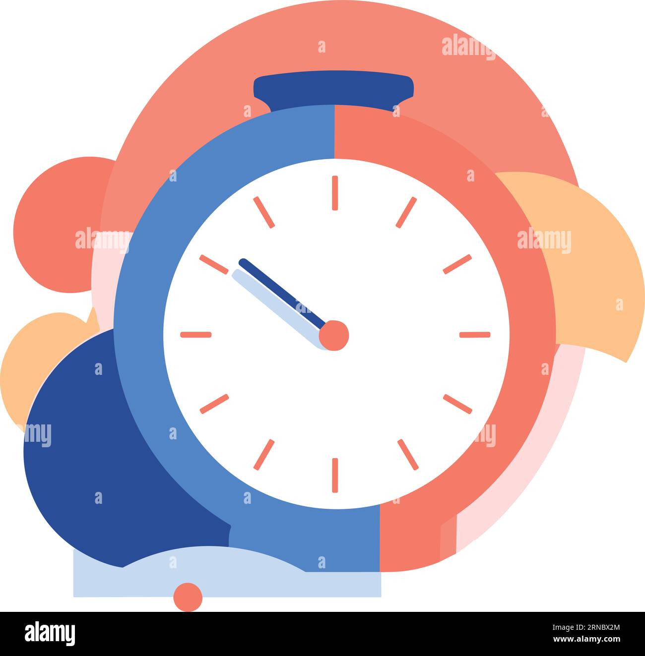 stopwatch or alarm clock in UX UI flat style isolated on background ...