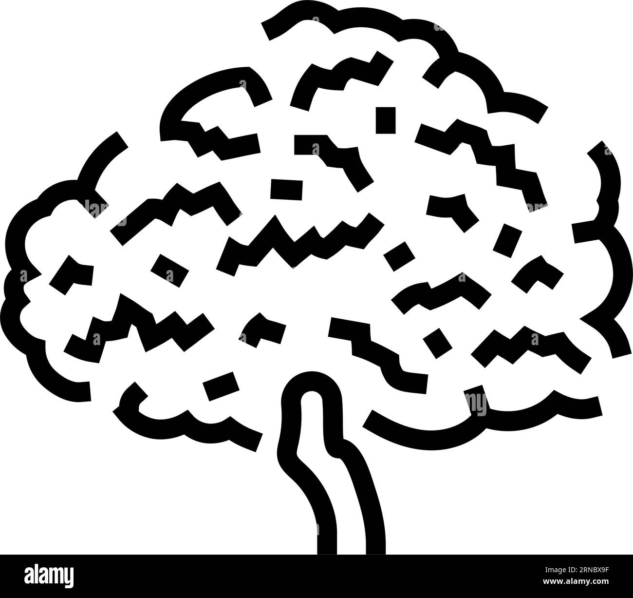 fig tree jungle amazon line icon vector illustration Stock Vector Image ...