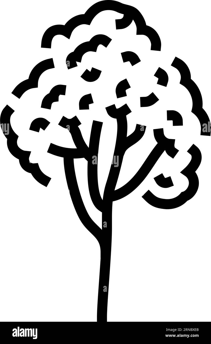 rubber tree jungle amazon line icon vector illustration Stock Vector ...