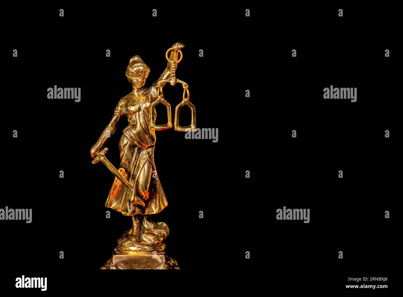 statue of Lady Justice, goddess Justitia with black background Stock ...