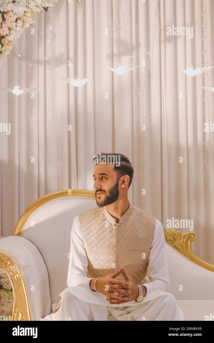 A beautiful marriage is all about being happy with each other Stock ...