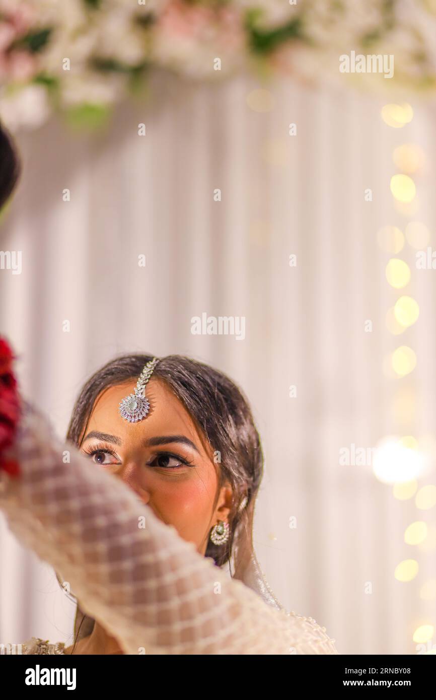 A beautiful marriage is all about being happy with each other Stock ...