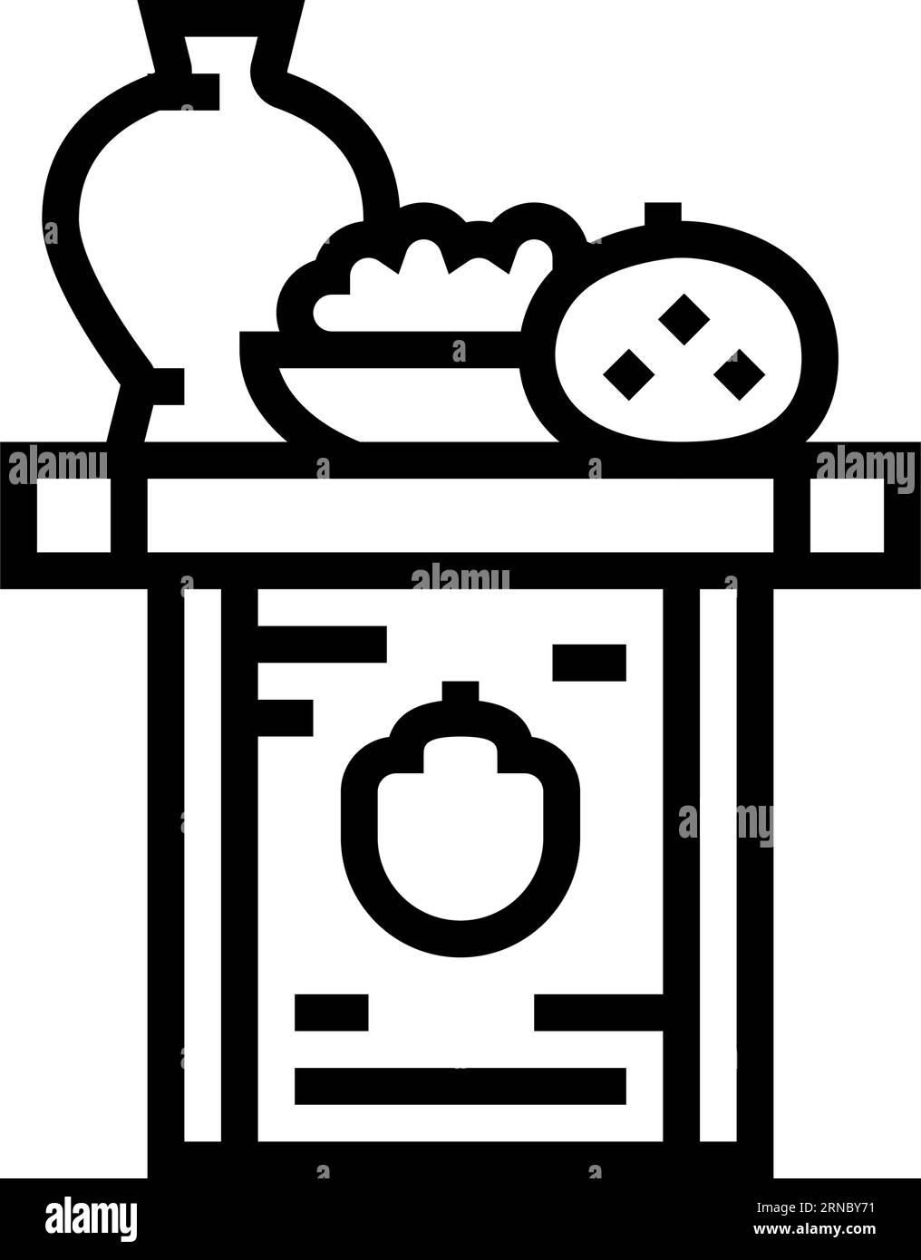 shinsen food offering shintoism line icon vector illustration Stock ...