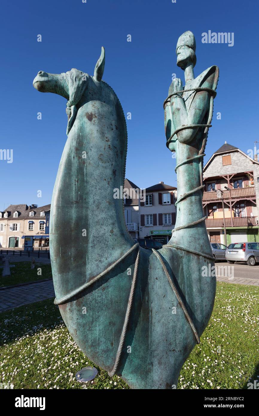Statue in Oloron Sainte-Marie, Pyrenees Atlantiques, France Stock Photo ...