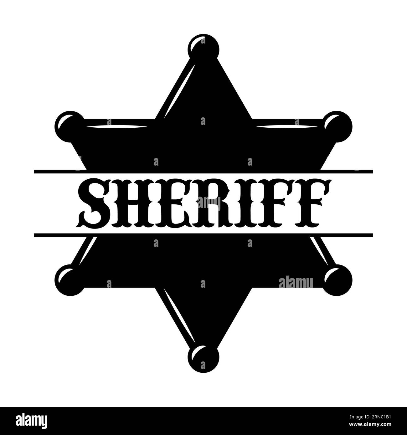 Sheriff star monogram western font monogram on white background ...