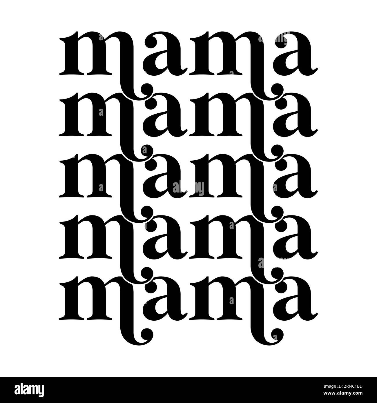 Stacked glyph mama on white background. Isolated illustration Stock ...