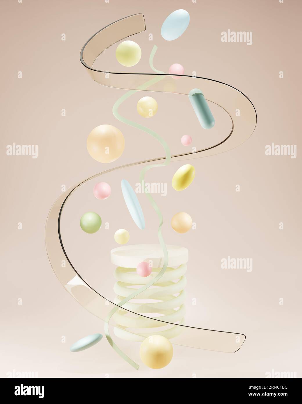 3D colorful abstract shape and glass object illustration. Playful ...
