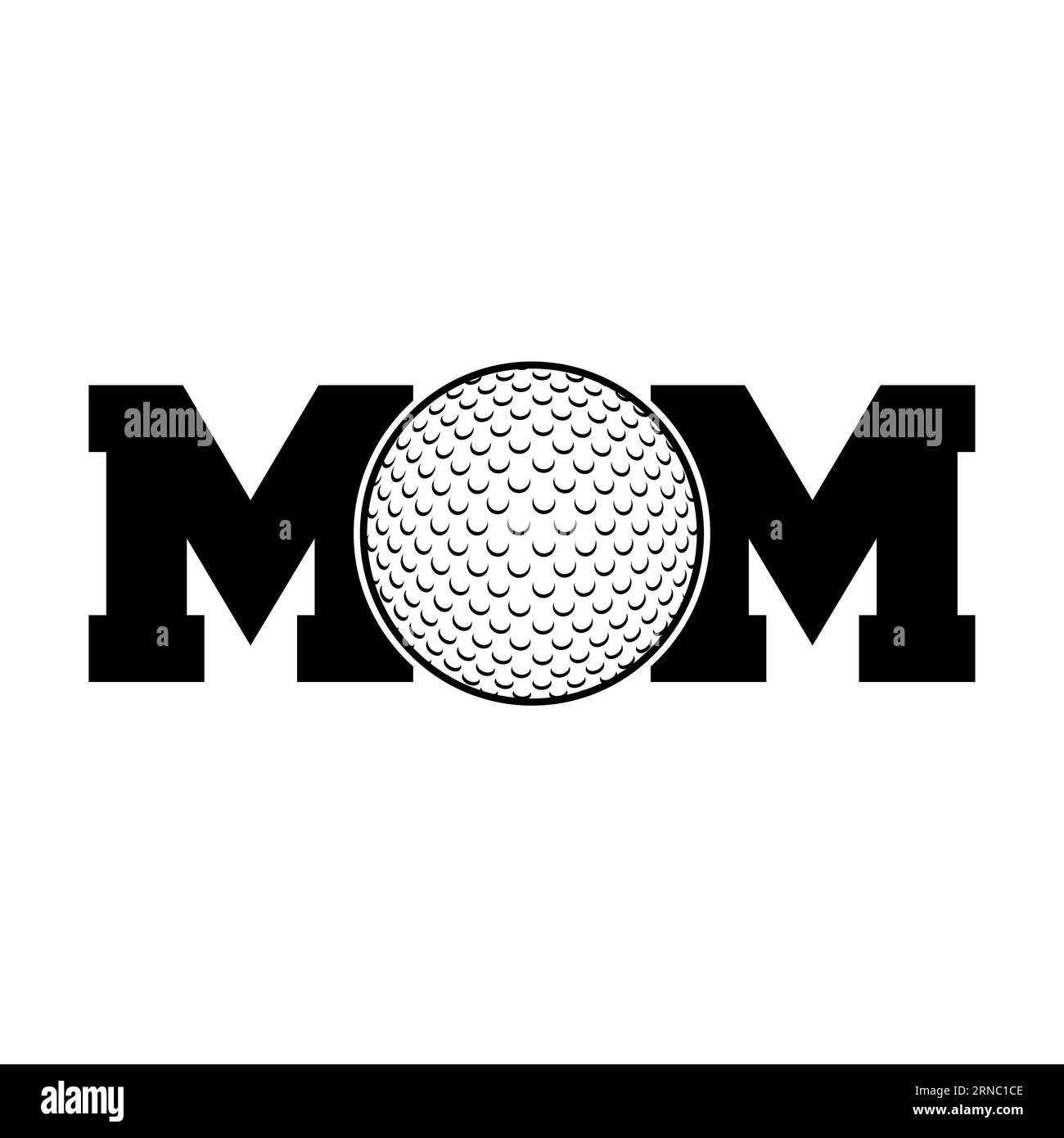 Mom with golf ball on white background. Isolated illustration Stock ...