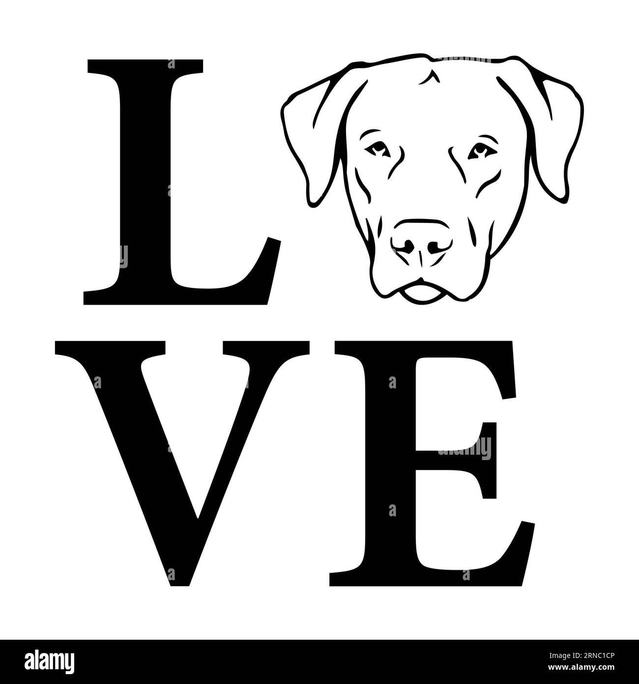 Labrador dog love on white background. Isolated illustration Stock ...