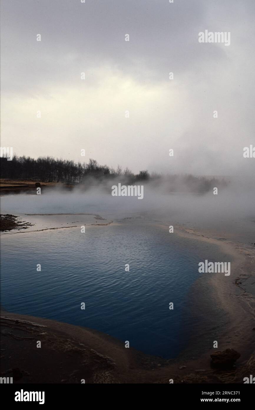 Smokey hot water spring at Geyser in Iceland Stock Photo - Alamy