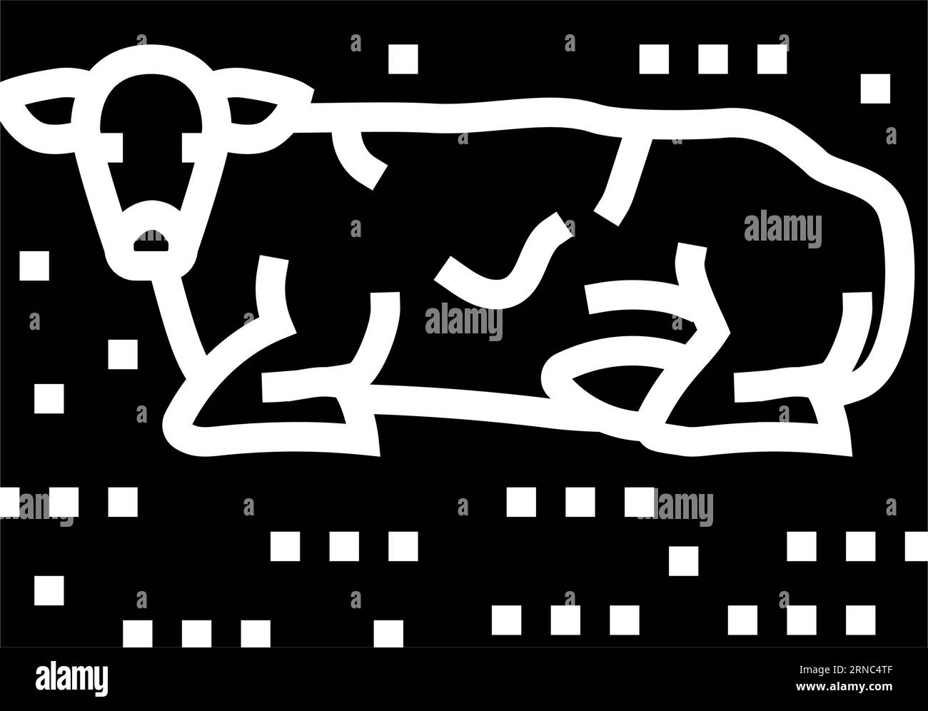 Cow lying meadow Stock Vector Images - Alamy