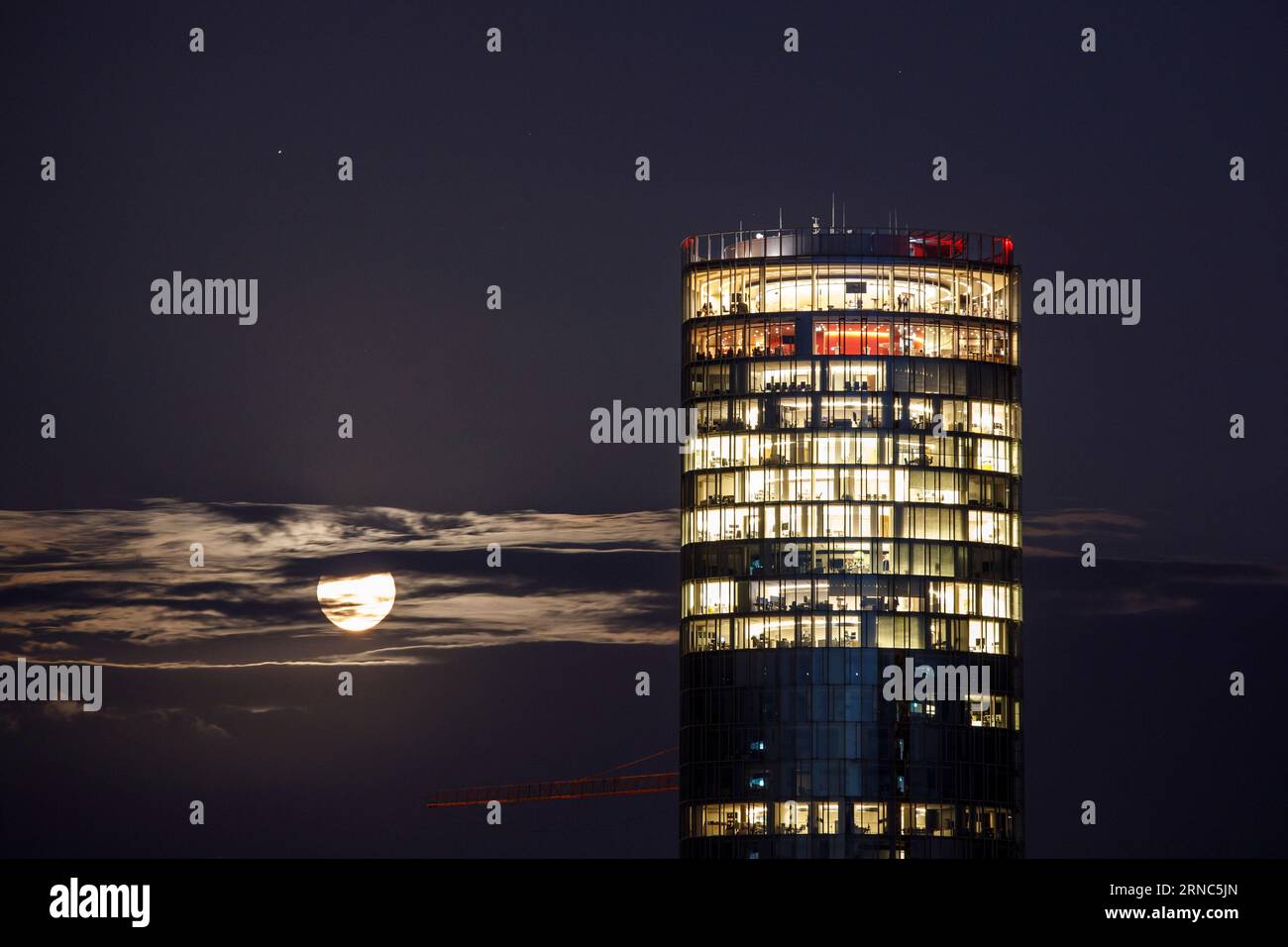 supermoon on 31.08.2023, blue moon at the sky above the district of ...