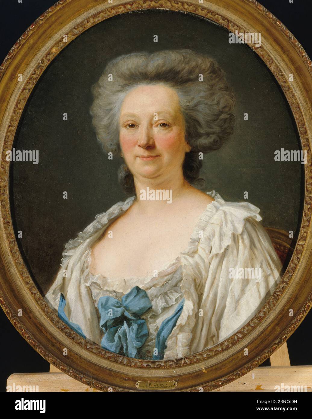 Portrait de femme autrefois identifiée comme Mme Geoffrin 1787 by Jean ...