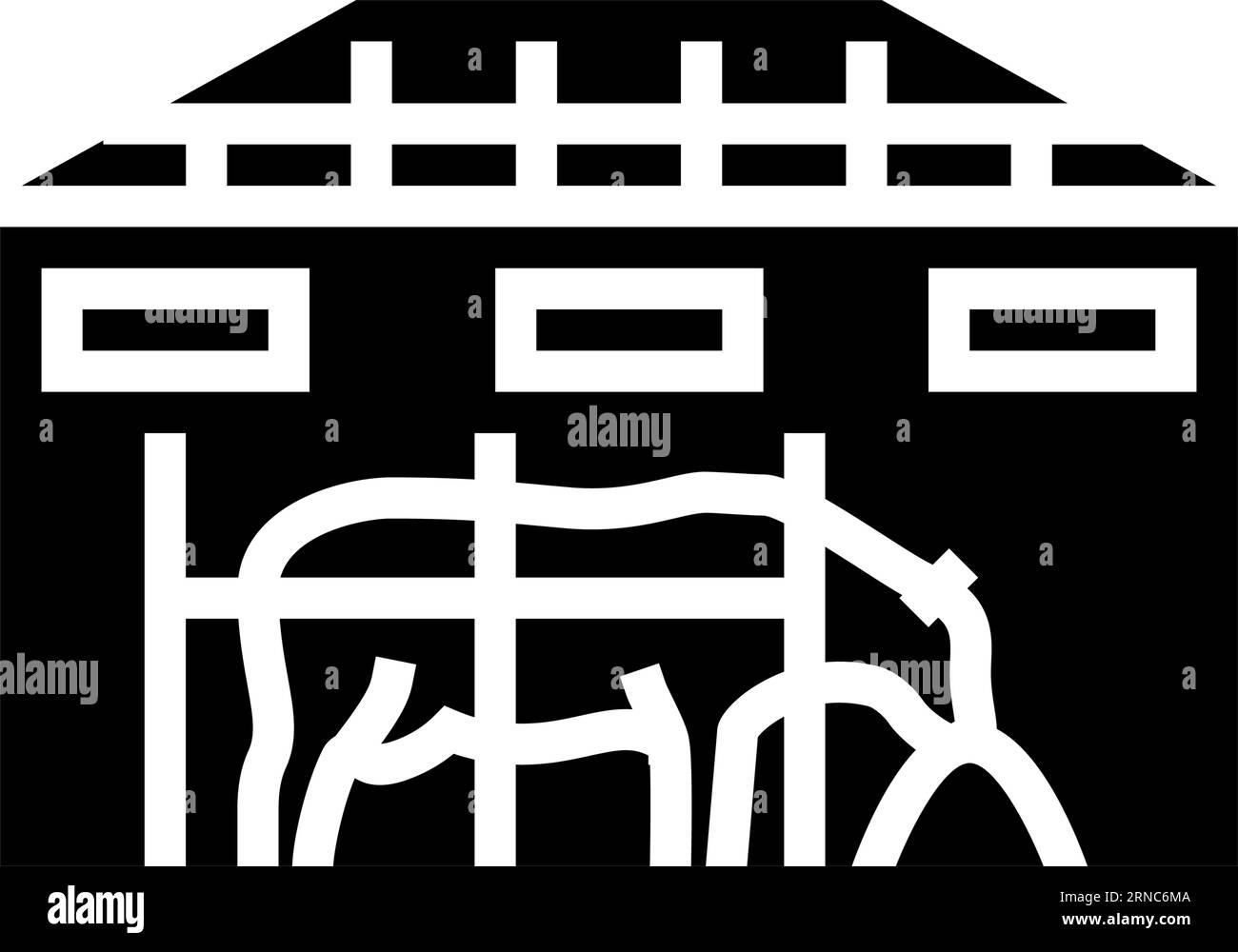 cow barn glyph icon vector illustration Stock Vector Image & Art - Alamy